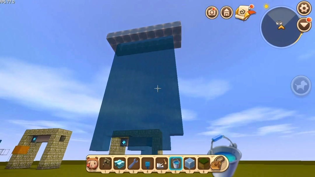 迷你世界:悬空的大门,可以放水放岩浆,一门多用,防怪最有用