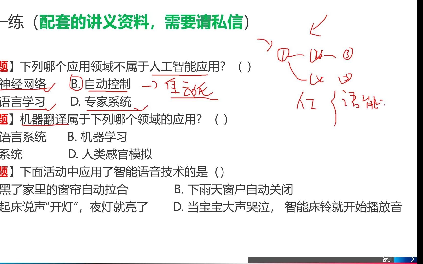 2022年专转本计算机每日一练20210709--6.3 人工智能主要应用领域