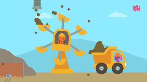 宝宝巴士亲子游戏大全 :宝宝开挖掘机建造城堡游戏