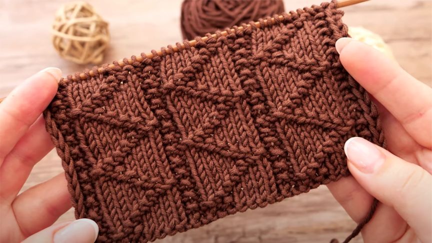 用简单针法织出漂亮花样,浮雕锯齿浪教程,可用于织男士衣物