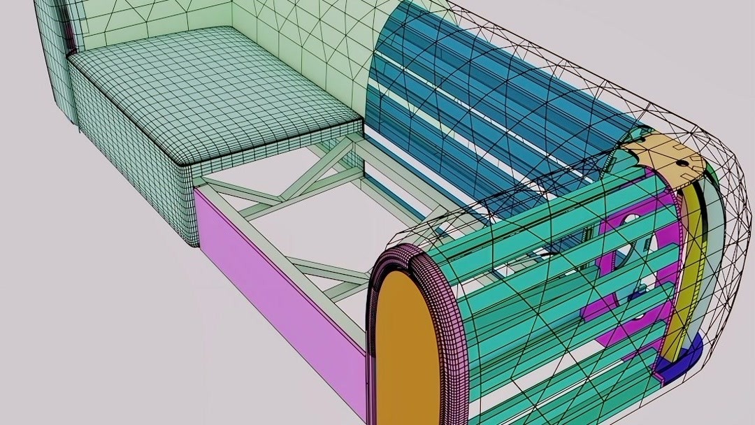 沙发电脑3D放样-拉扣沙发-1开模