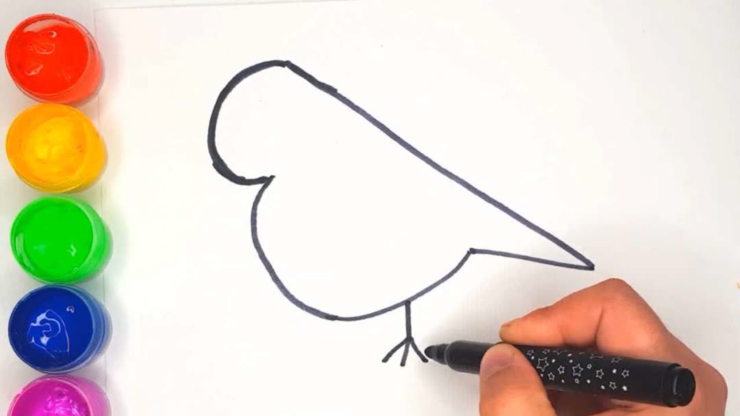 非常简单的儿童绘画之小鸟