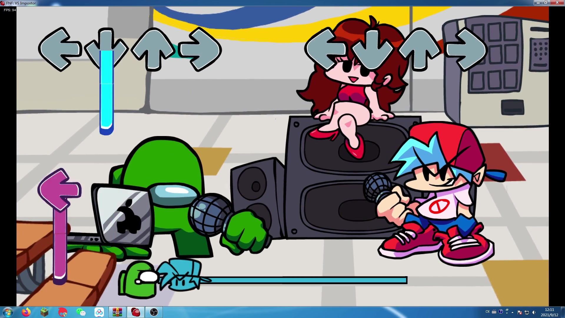 FNF优质模组 vs impostor v3绿色内鬼一命通关