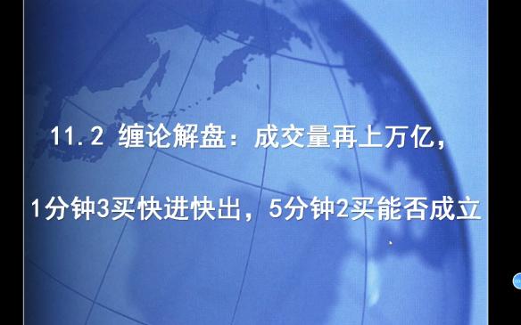 11.2 缠论解盘:成交量再上万亿,1分钟3买快进快出,5分钟2买能否成立