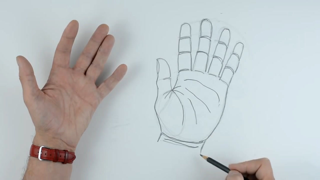 教你用简笔画的方式画手掌