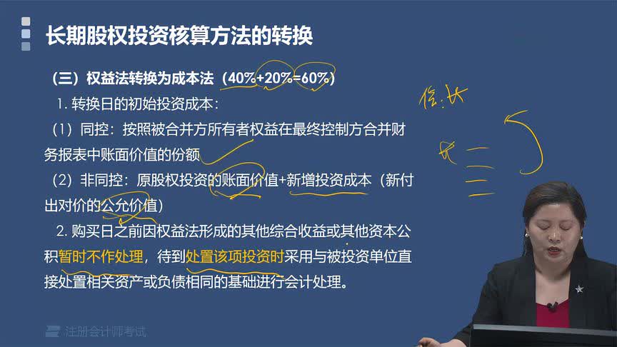 跟着帮考网苏苏老师学习长投权益法转换为成本法怎么做账务处理?