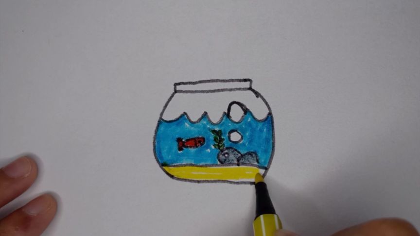 简笔画画鱼缸,简单易学,适合所有小朋友们学习哦