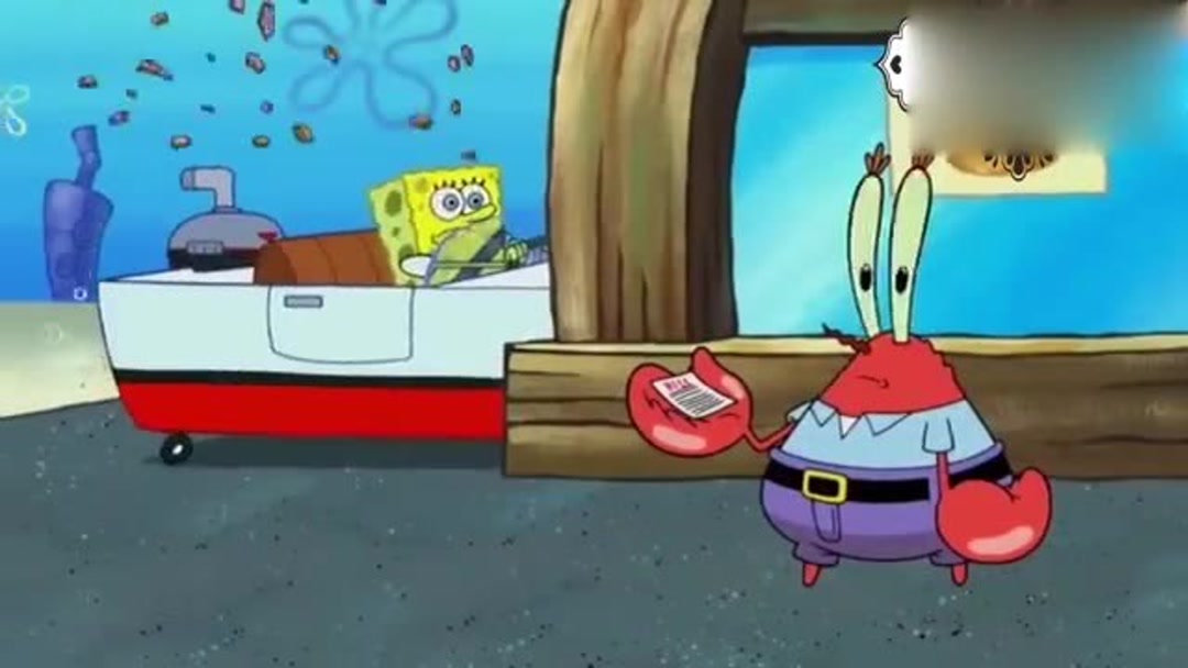 海绵宝宝精选 海绵宝宝动画, 海绵仔开车老是撞到蟹堡王