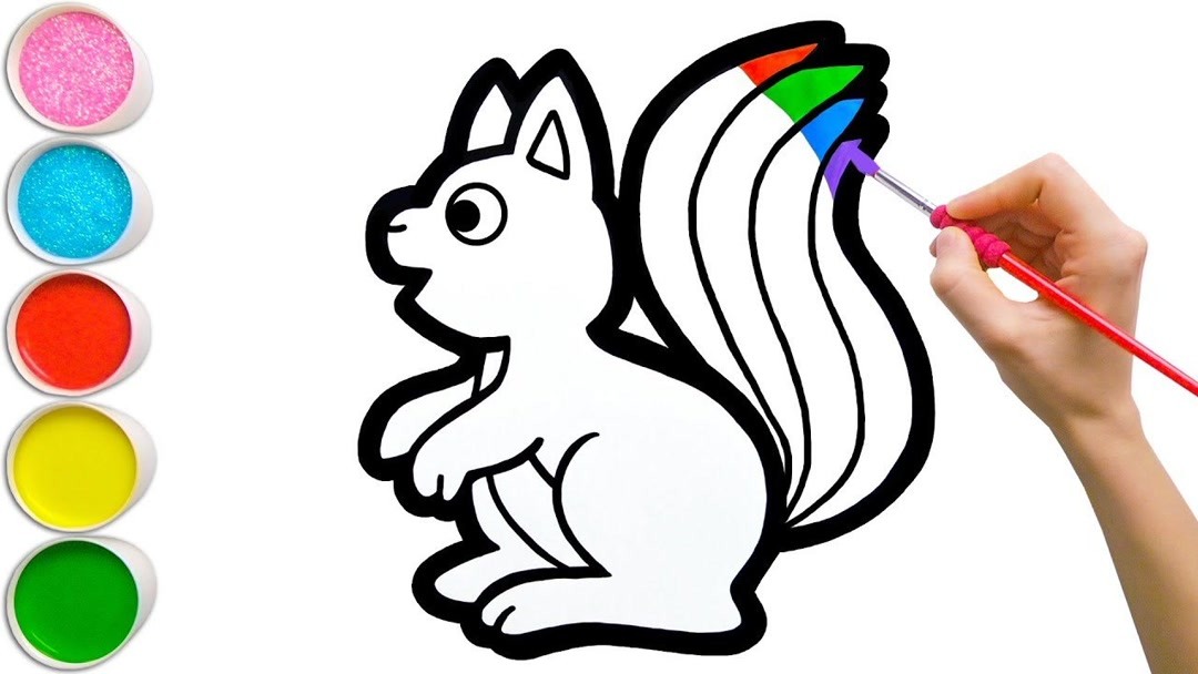 萌宝趣味简笔画教学!跟着视频一起来为松鼠涂上颜色吧!
