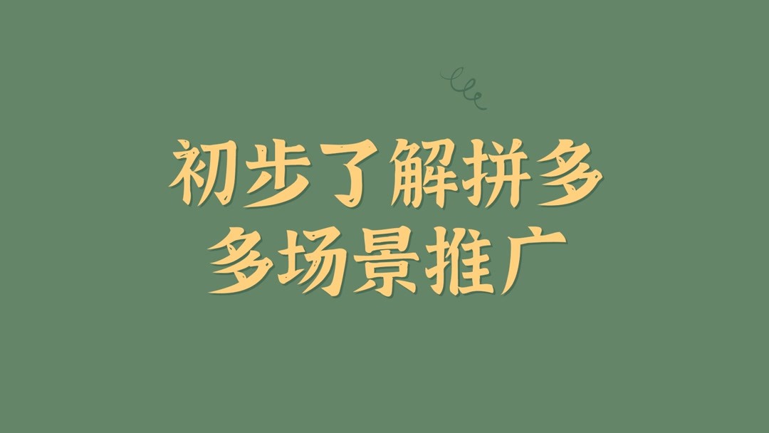 初步了解拼多多场景推广下-ocpx