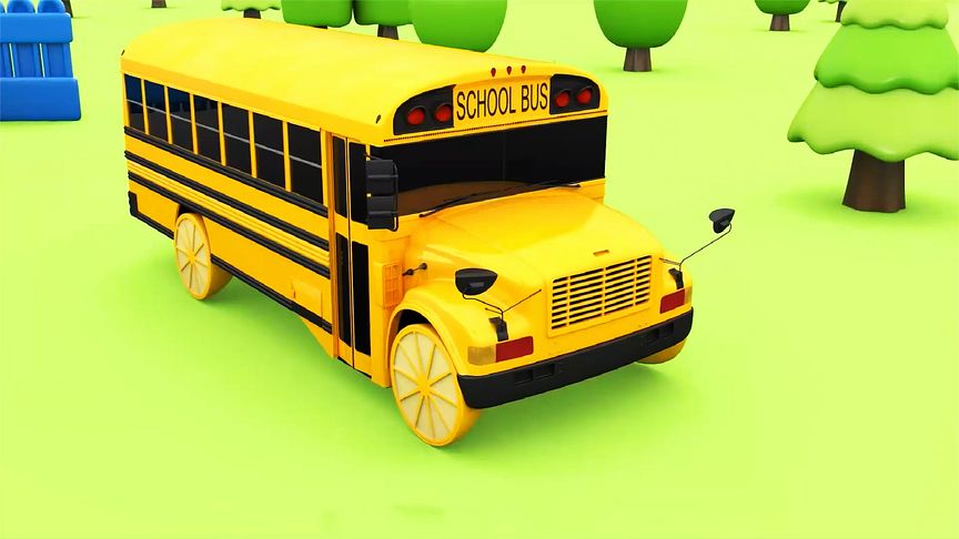 组装大大的公交车运送糖果,儿童工程车动画