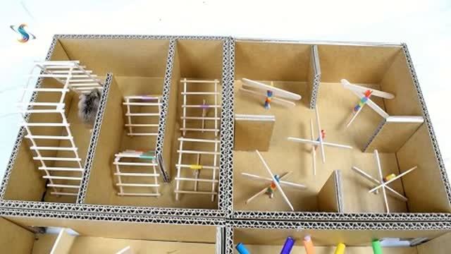 DIY——用废旧的纸板制作仓鼠迷宫教学