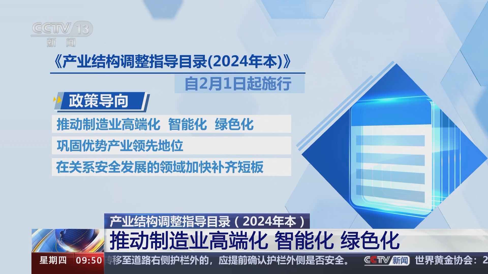 [新闻直播间]产业结构调整指导目录(2024年本) 推动制造业高端化 智能...