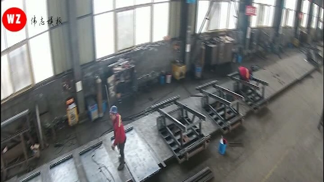 钢模板厂家生产车间的航拍效果