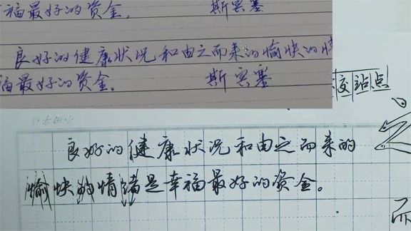 天华温老师点评硬笔行书章法:错落有致