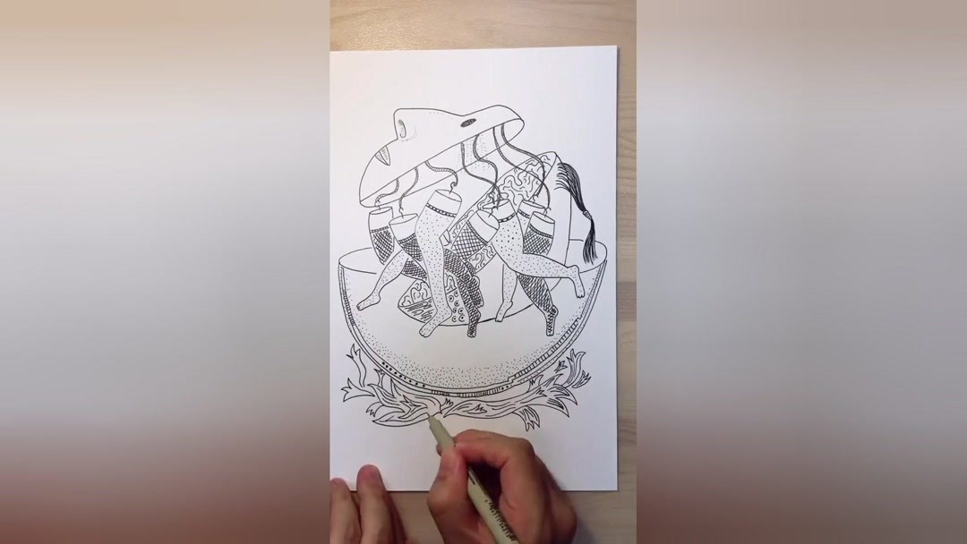 让思绪混杂,给杂志起草插图。/针管笔纸板手绘/四爷制。#谁能想到