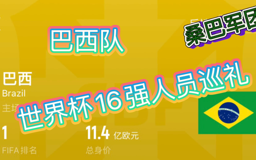 【卡塔尔世界杯16强】人员巡礼-桑巴军团巴西队