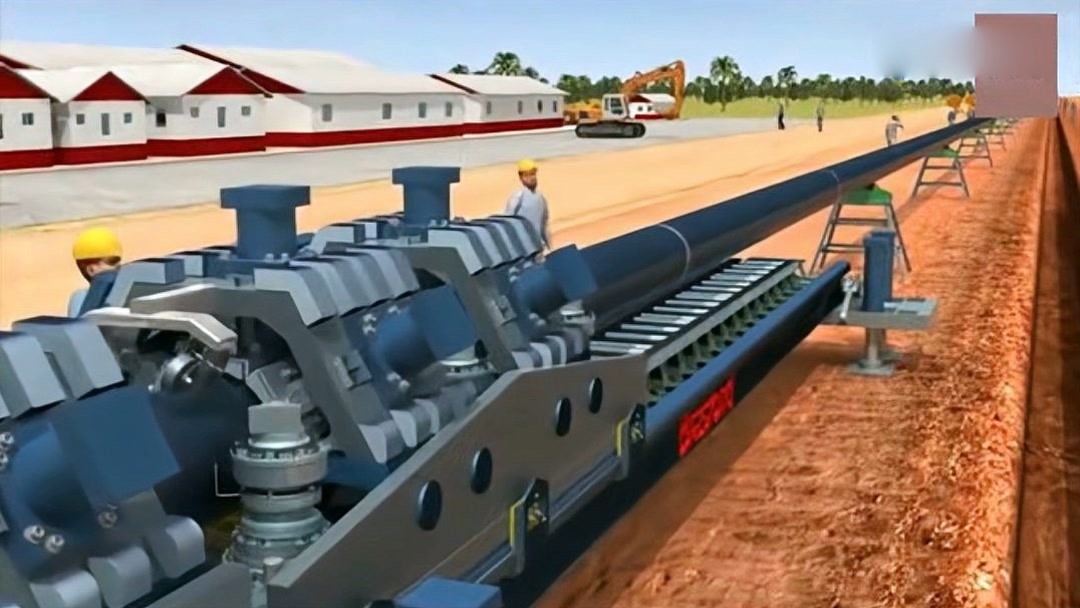 3D动画:隧道长廊及海底管道的安装铺设
