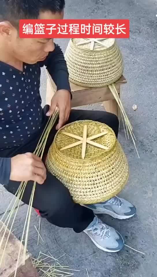 拍一个完整编篮子过程,拍视频不专业,制作不易,大家点点赞