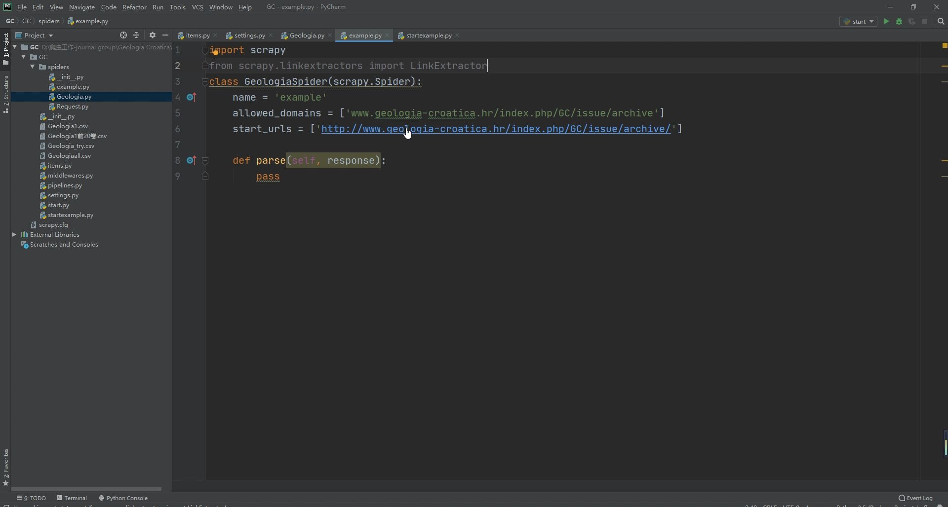 2020/8/23 Scrapy爬虫linkextractor从头到尾讲解