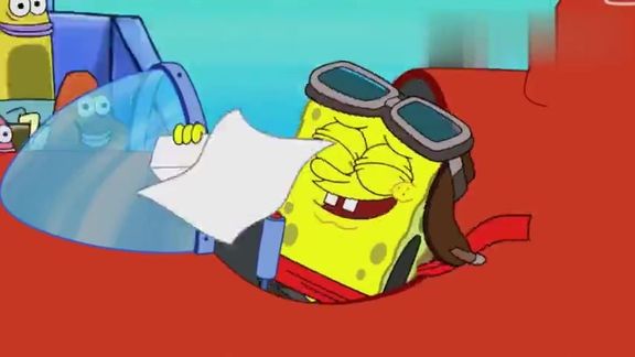 海绵宝宝带着派大星翱翔海底世界的天空实现人生理想呀