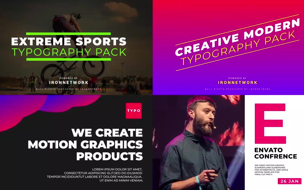 AE模板-视频包装转场文字标题字幕条背景指示线Logo动画工具包 ...