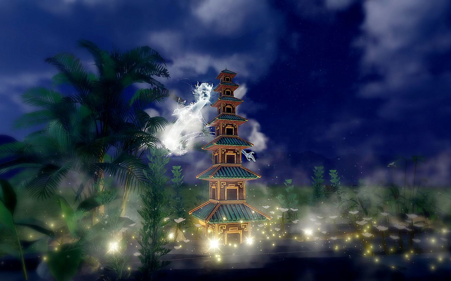 【剑网3家园】【教程】升龙九层塔 室内小组件 适用于隔断 小景 蓝图...