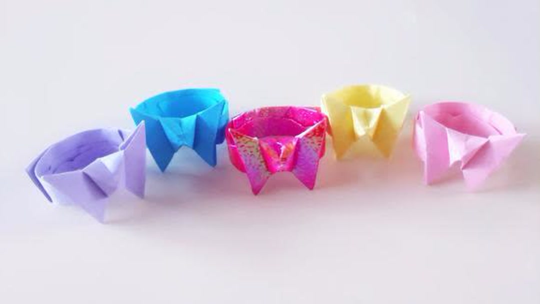 天热了教你折纸漂亮的蝴蝶戒指,简单易学,戴在手上太漂亮了!