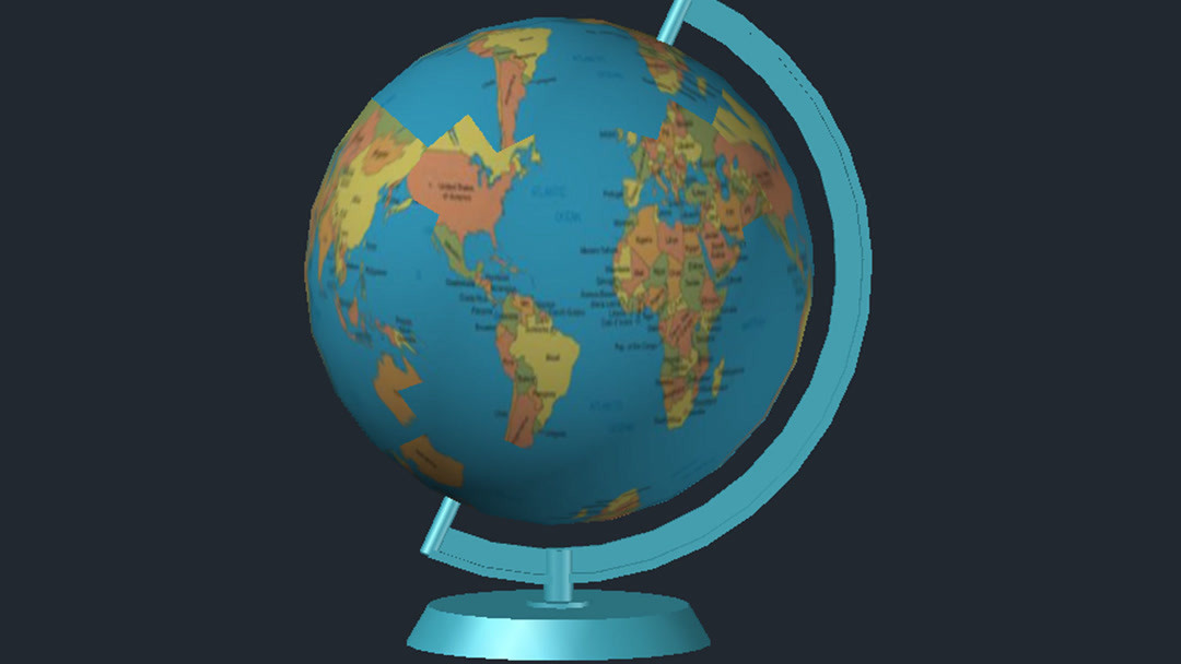 CAD三维建模 地球仪