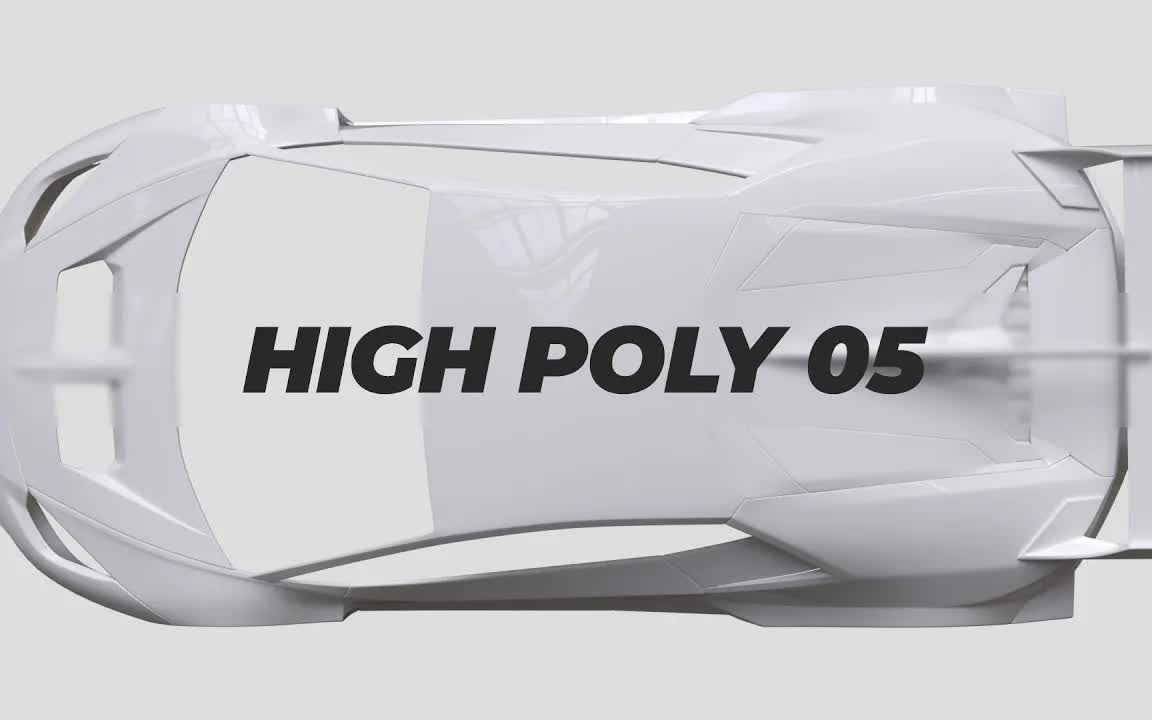 C4D S26 兰博基尼跑车建模 Modeling 从零讲起的建模教程(5)高模制作