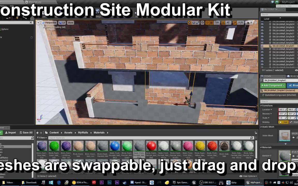 【UE4】模块化施工现场 Construction site modular kit