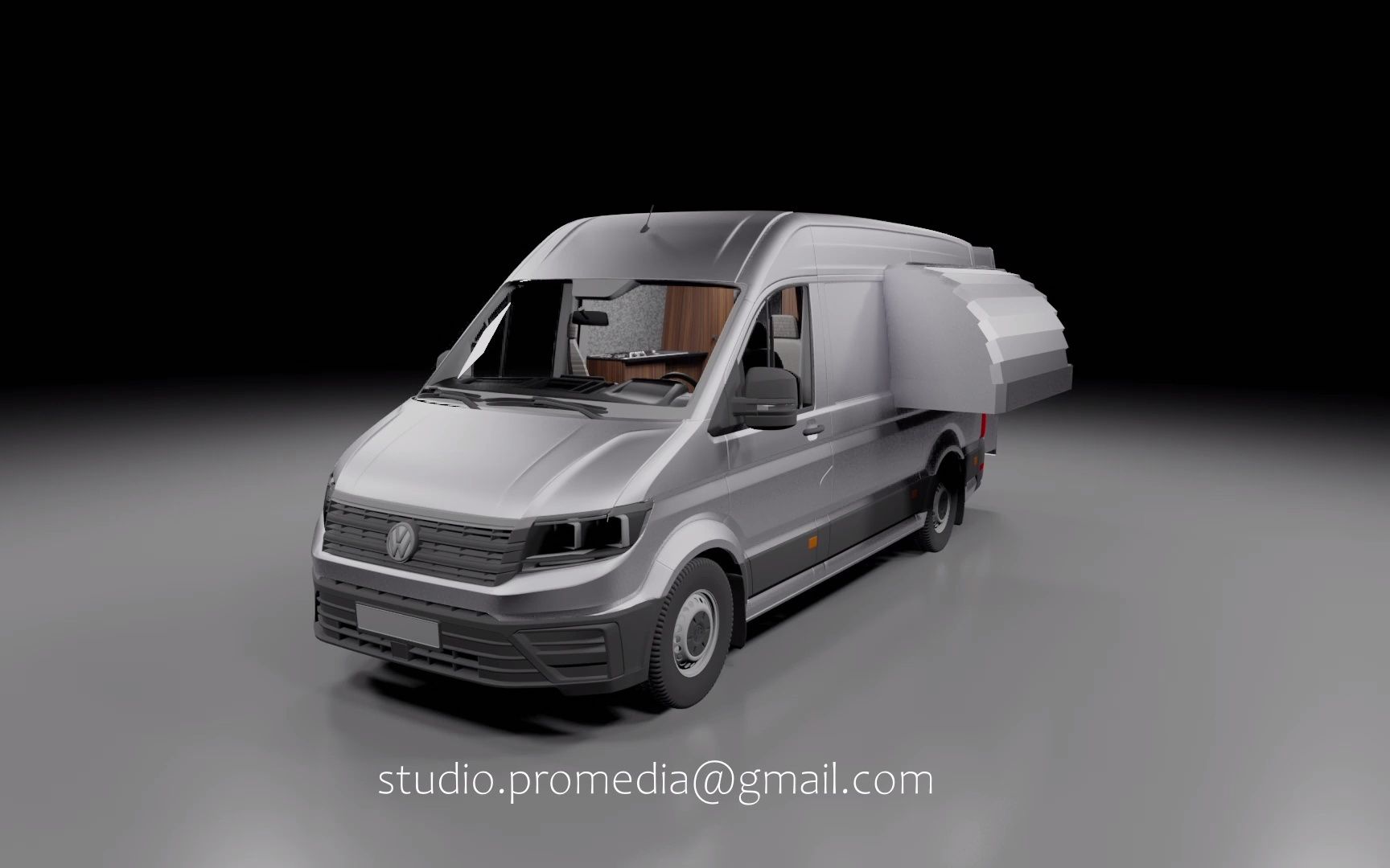 房车设计3D建模演示 - B型房车小侧拓