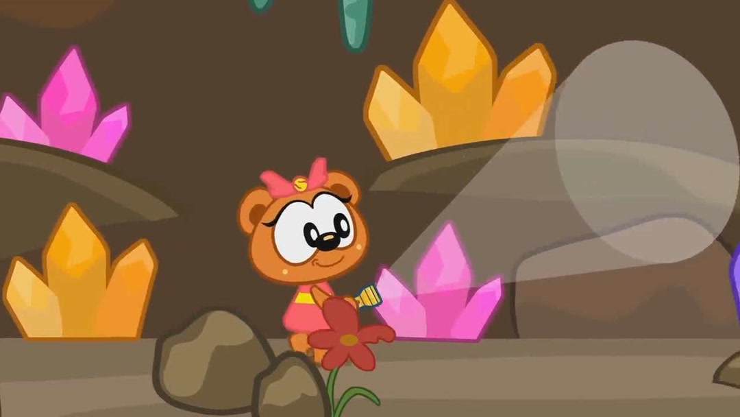 彩色小熊儿童喜剧动画片,好多漂亮的石头