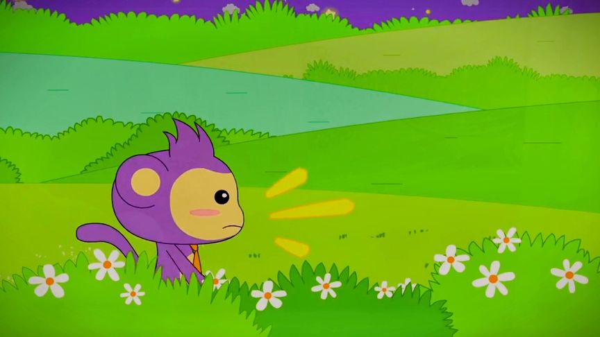 睡前小故事:猴子捞月亮#上热门抖音小助手 #童年经典动画片