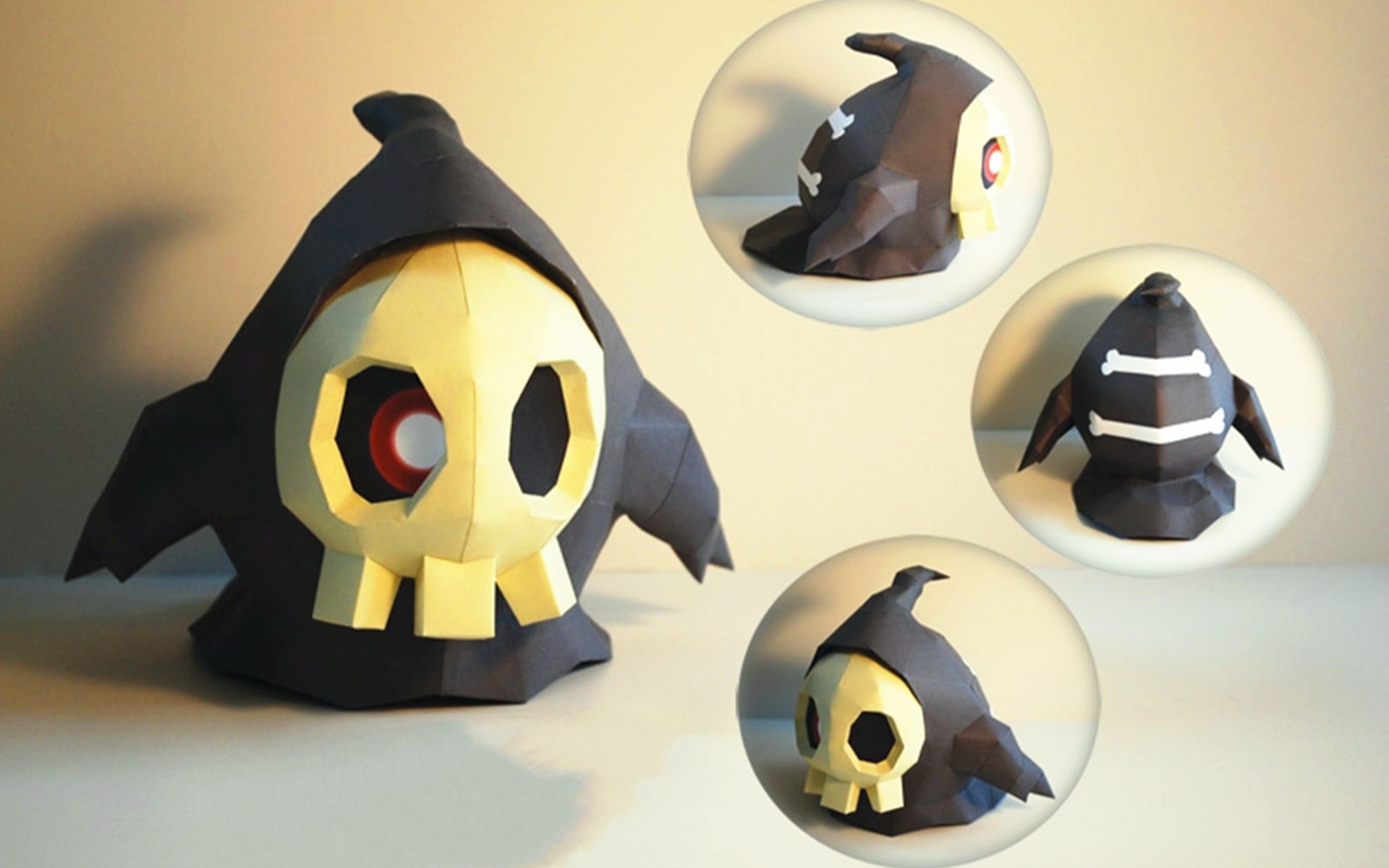 纸模《精灵宝可梦》夜巡灵,成品10cm不到,很可爱