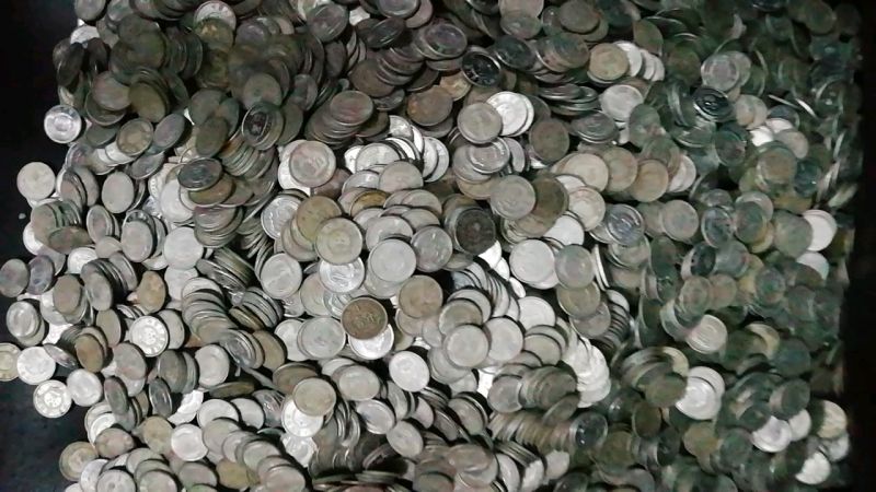 我收藏的1分2分5分硬币。儿时的回忆。