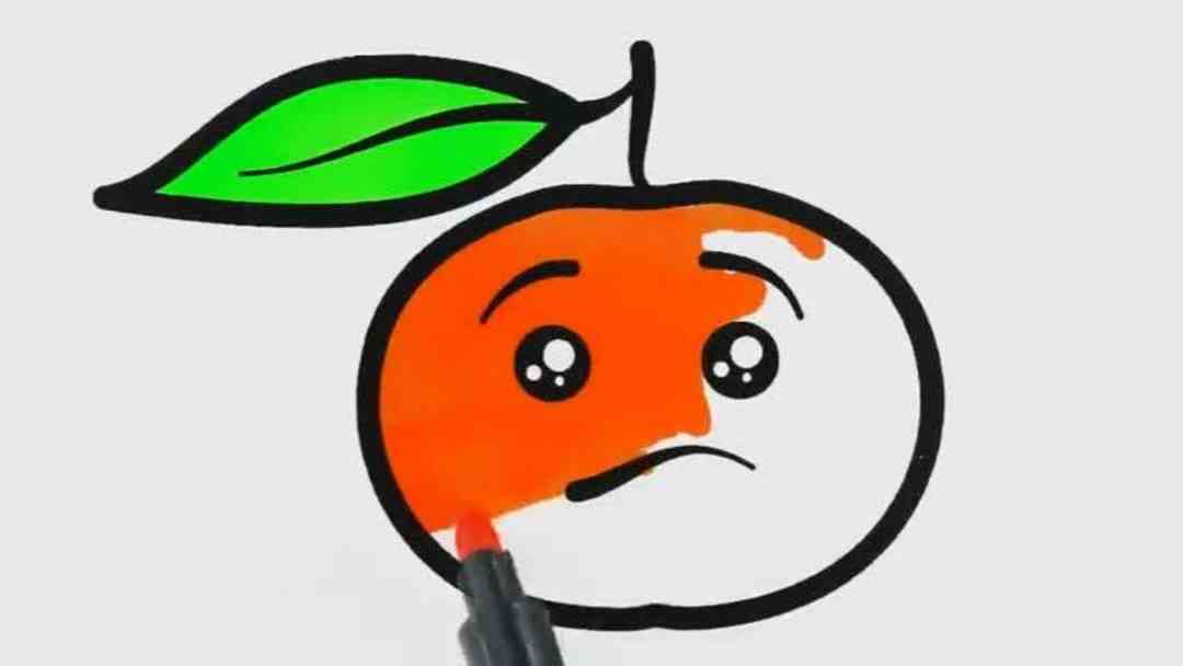 幼儿早教画画,手把手教孩子简笔画水果,一组带有倒霉表情水果图