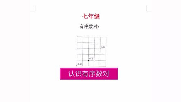 认识有序数对,学会一题。会做一类题#初中数学
