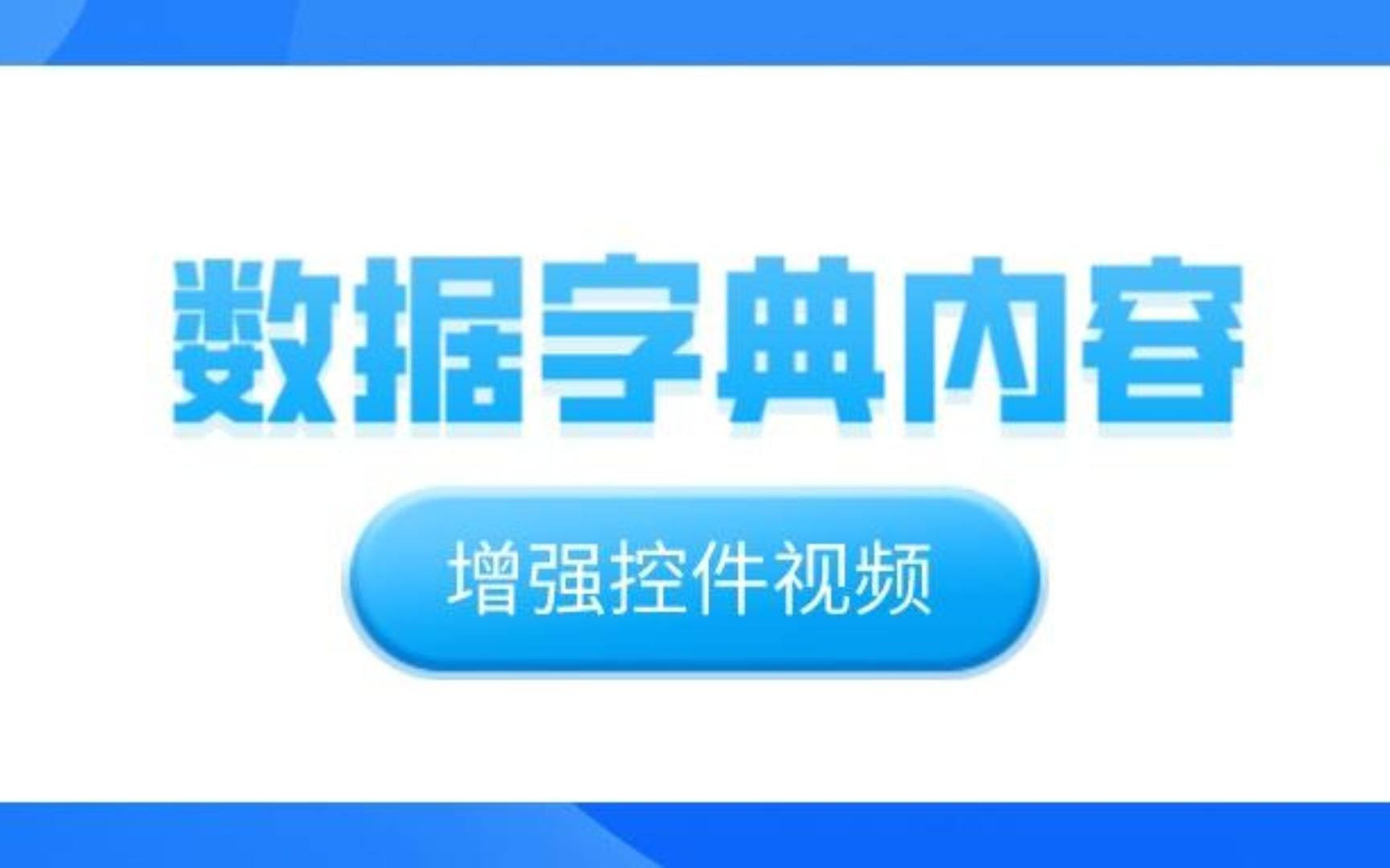 增强控件数据字典内容介绍