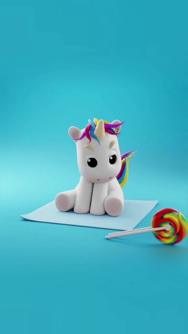 c4d动画,创意动画,可爱独角兽