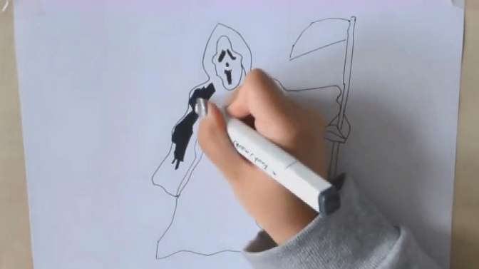 禁毒骷髅死神怎么画，简笔画死神，你学会了吗