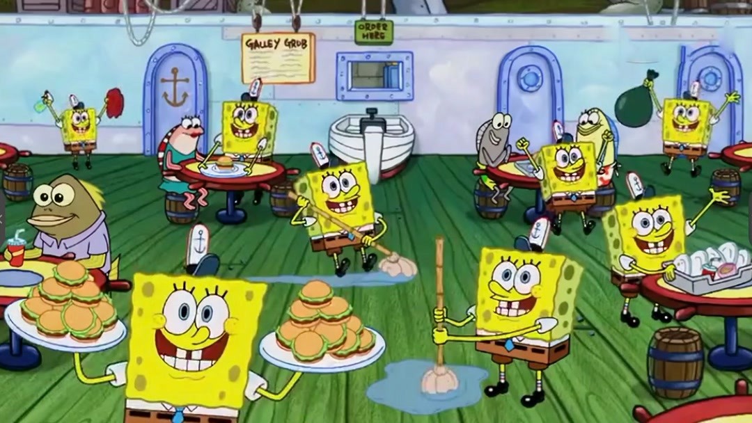 好多海绵宝宝来帮忙,工作效率大大提高,海绵宝宝游戏