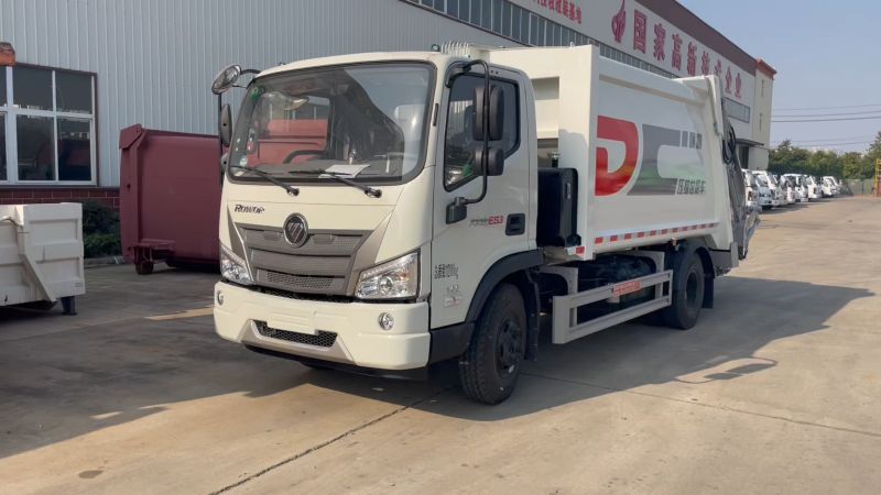 9方挂桶压缩式垃圾车 福田瑞沃5吨垃圾清运车 8方垃圾专用运输车