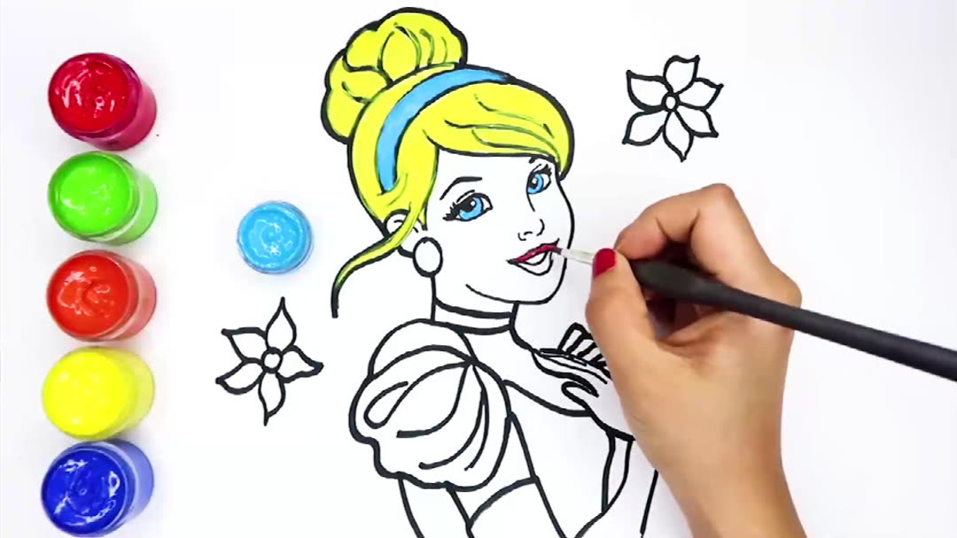 简笔画画灰姑娘,白雪公主,涂上颜色非常漂亮,好学又好看。