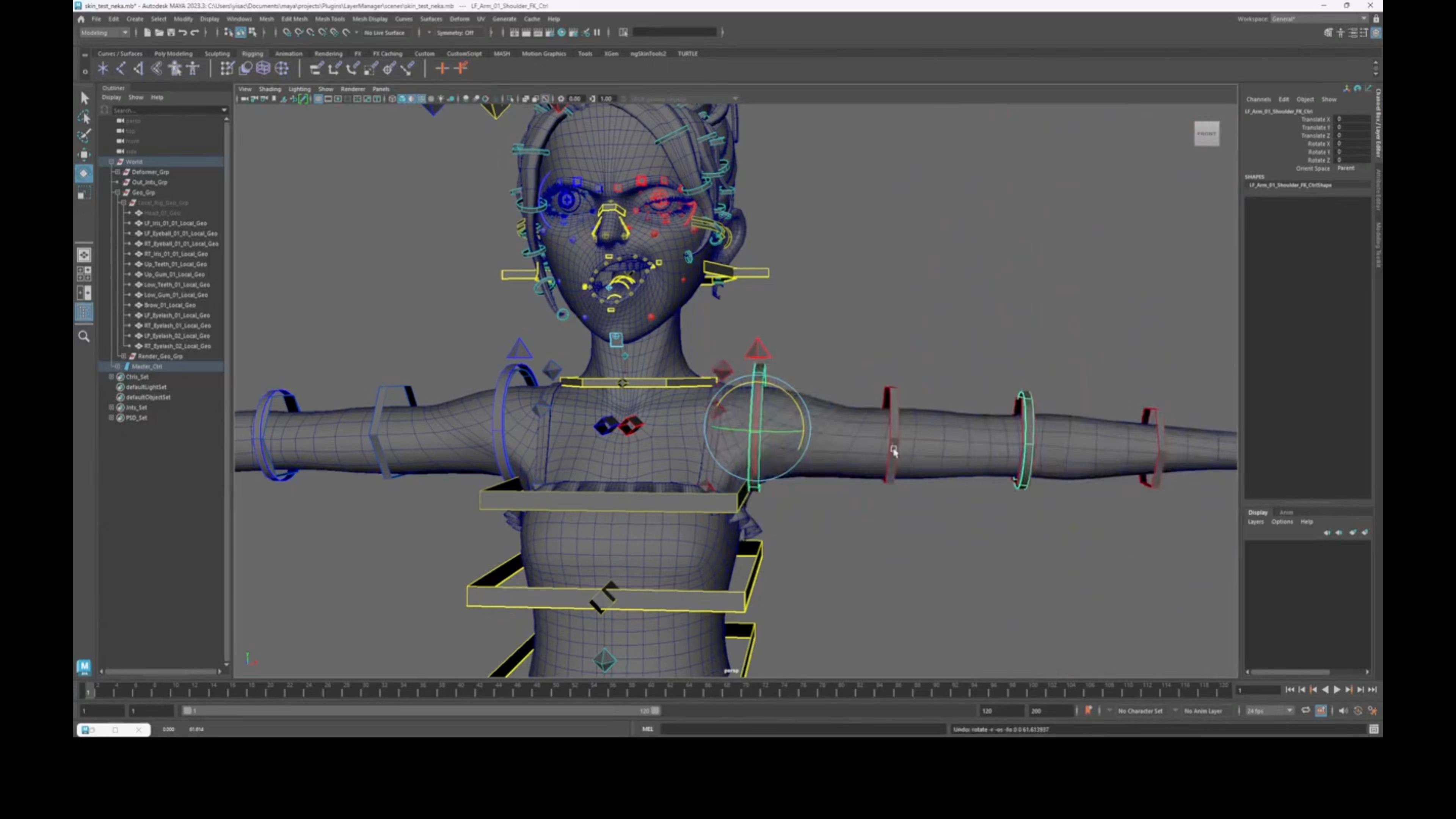 maya绑定 S级骨骼绑定blendshape修型