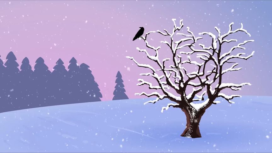 18169418卡通雪景乌鸦树木展示企业宣传视频#视觉 #动画制作