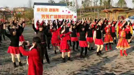 渡桥芳芳庆元旦集体舞众人划桨开大船