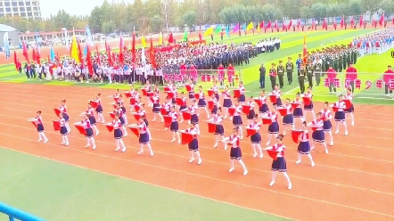 少儿小学运动会舞蹈开场舞旗操《加油鸭》活力满满,简单好排,超有...