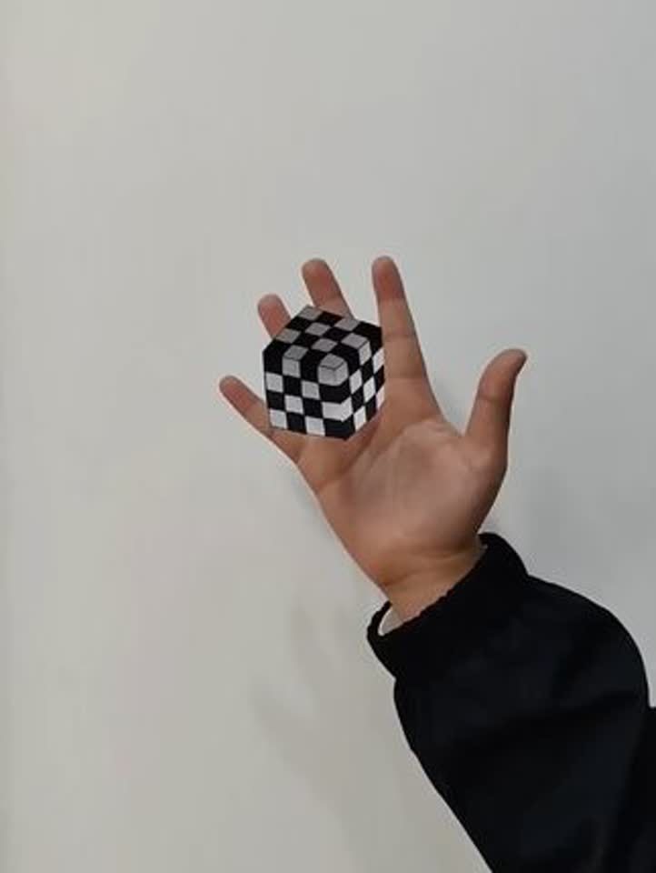 哎,好玩的立体魔方,你知道是怎么做的吗?#画画 #想象力 #格子画 #动手...