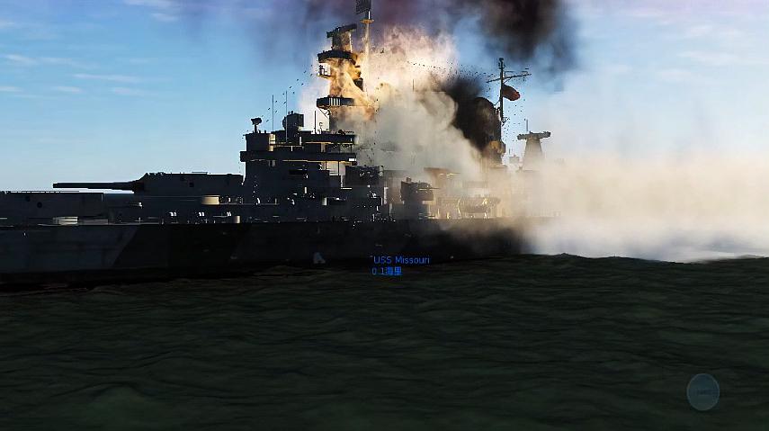 俄3架图22轰炸机对战美军密苏里战列舰,场面不忍直视,战争模拟